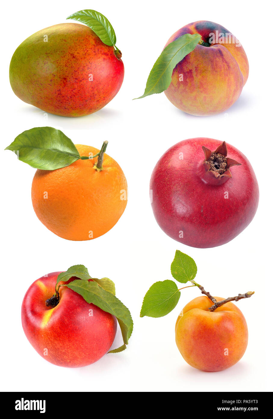 single set of fruits on white background Stock Photo - Alamy