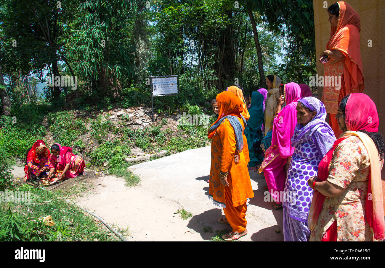 A traditional wedding in a small village.Third day. The bride in the ...