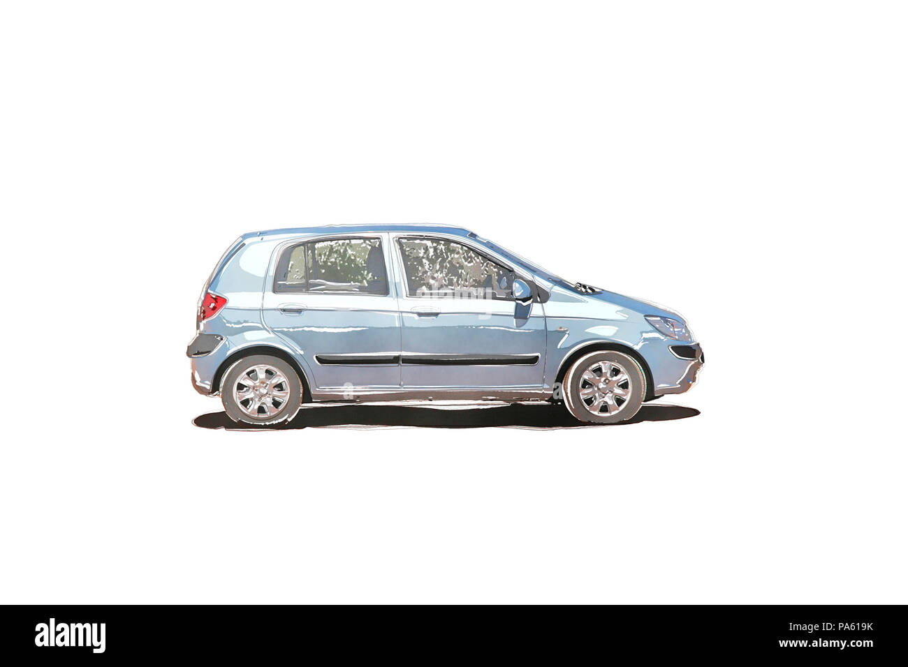 An illustration of a nice water color car Stock Photo - Alamy