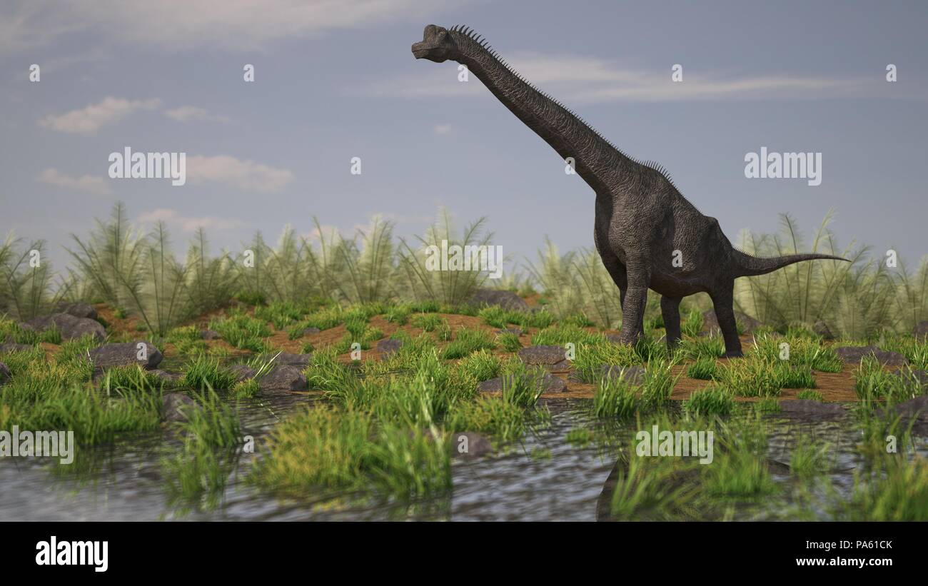 3d rendering of the walking brachiosaurus Stock Photo - Alamy