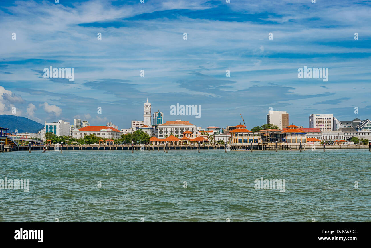 George Town, Penang, Malaysia - December 8, 2017: Panoramic view at the ...