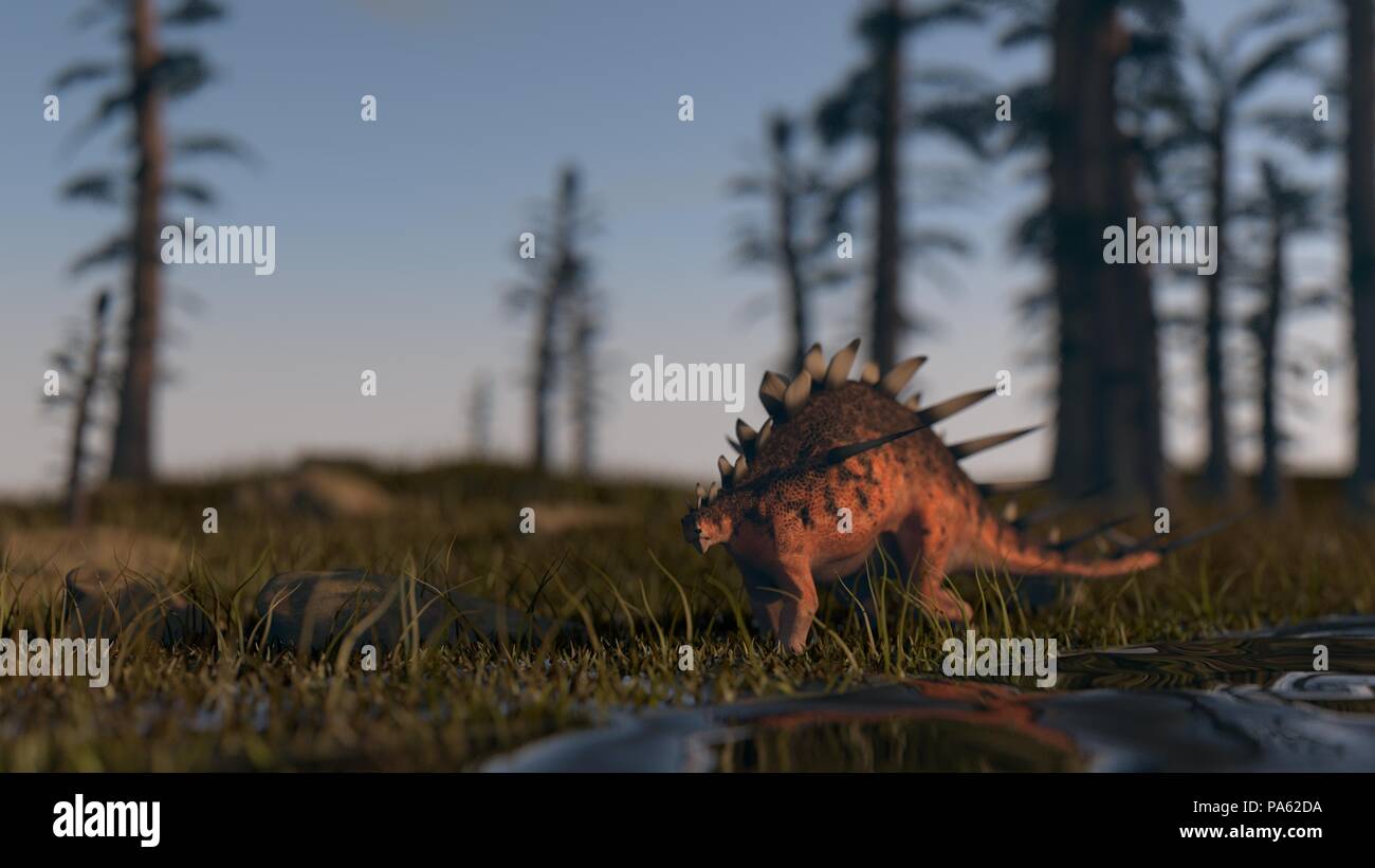 3d rendering of the walking kentrosaurus Stock Photo - Alamy