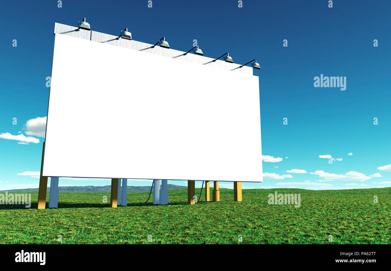 An illustration of a nice white advertising wall Stock Photo - Alamy