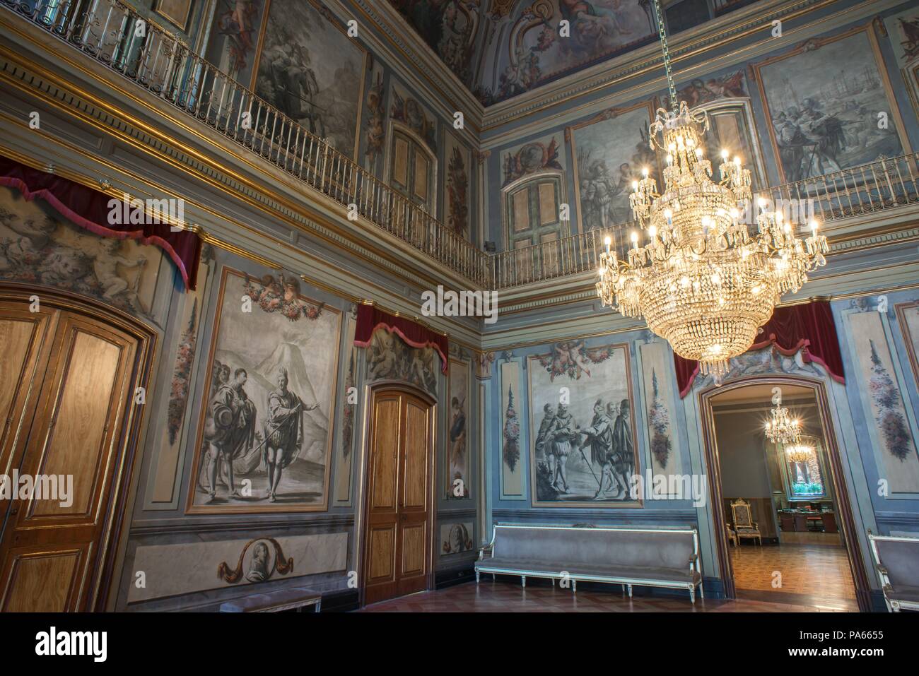 Francesc Pla (El Vigatà) / Mural paintings inside the central hall of ...
