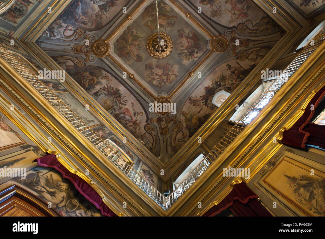 Francesc Pla (El Vigatà) / Mural paintings inside the central hall of ...