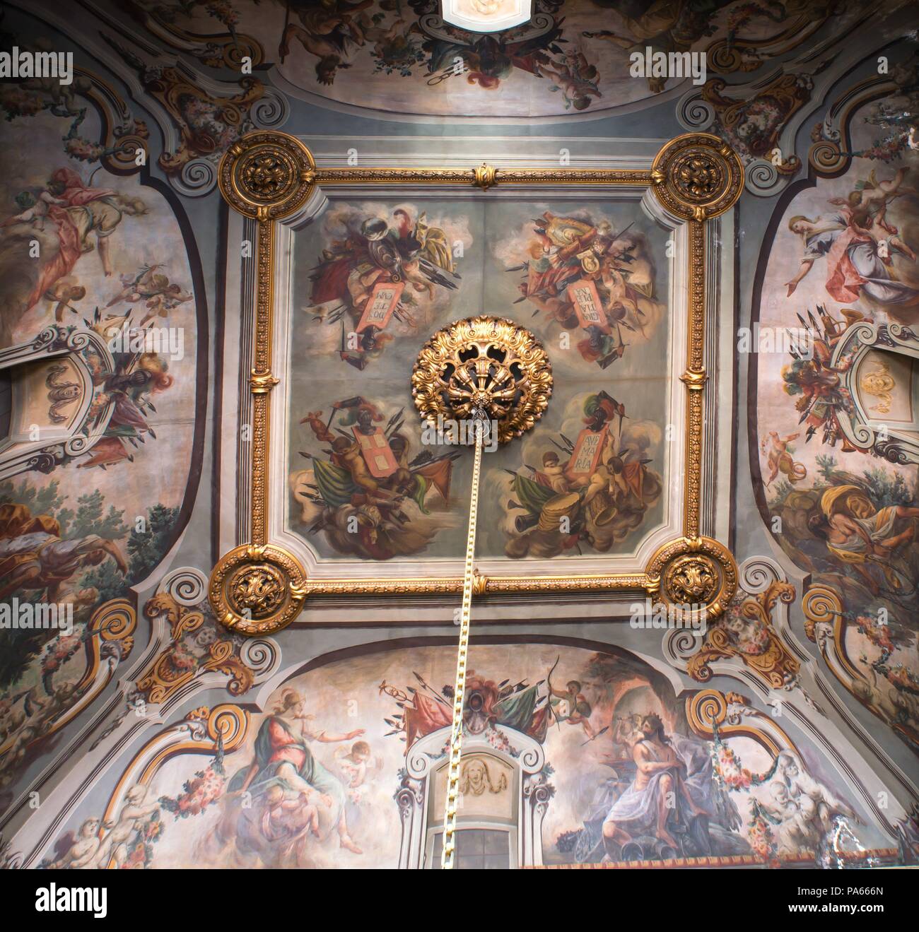 Francesc Pla (El Vigatà) / Mural paintings inside the central hall of ...