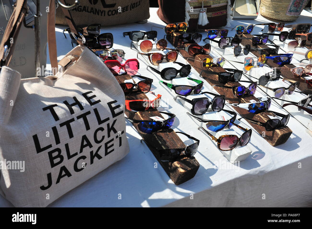 busy friday clothes market held each week in Beziers, France Stock ...