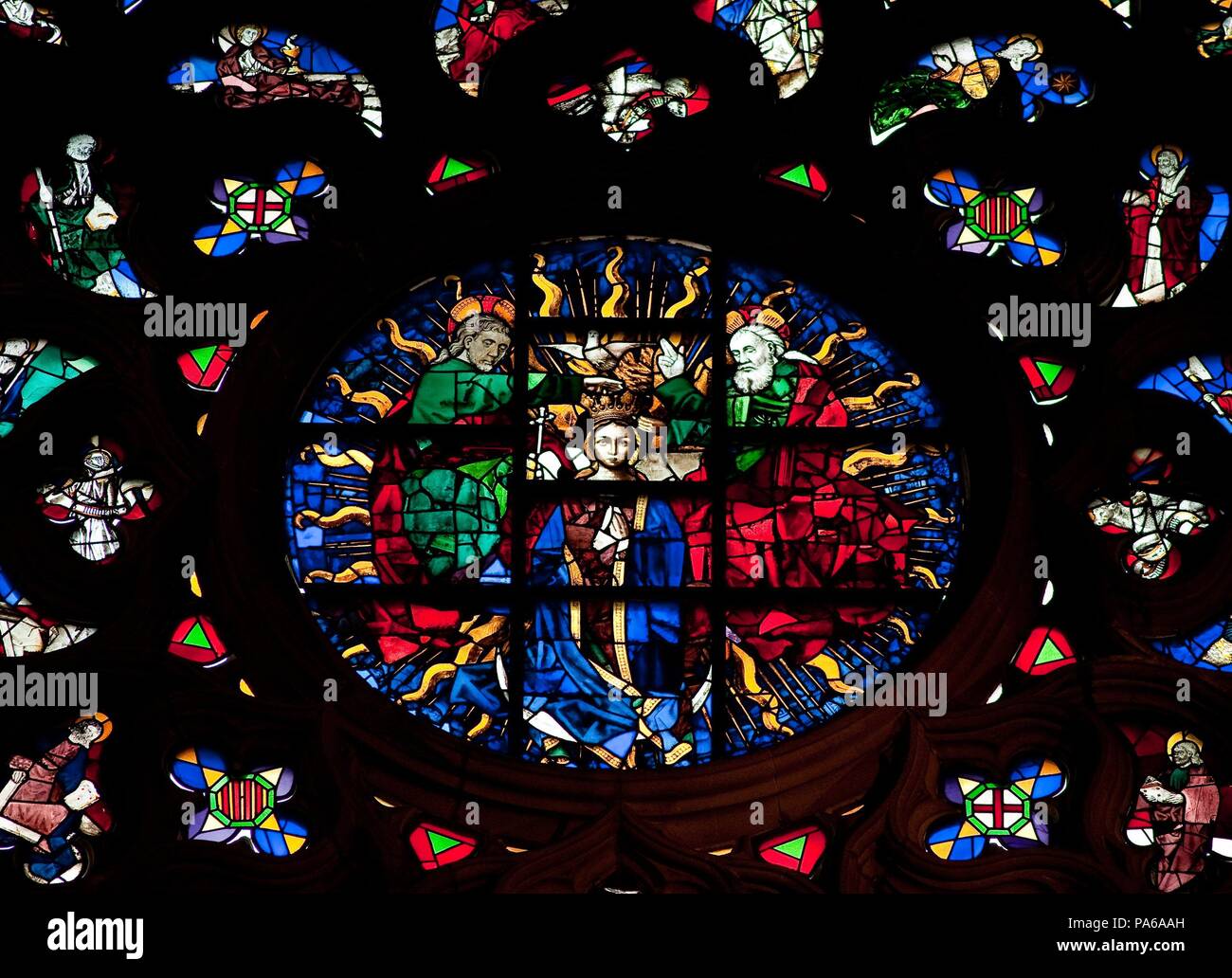 Rosette of the Cathedral of Santa María del Mar (detail), with the ...