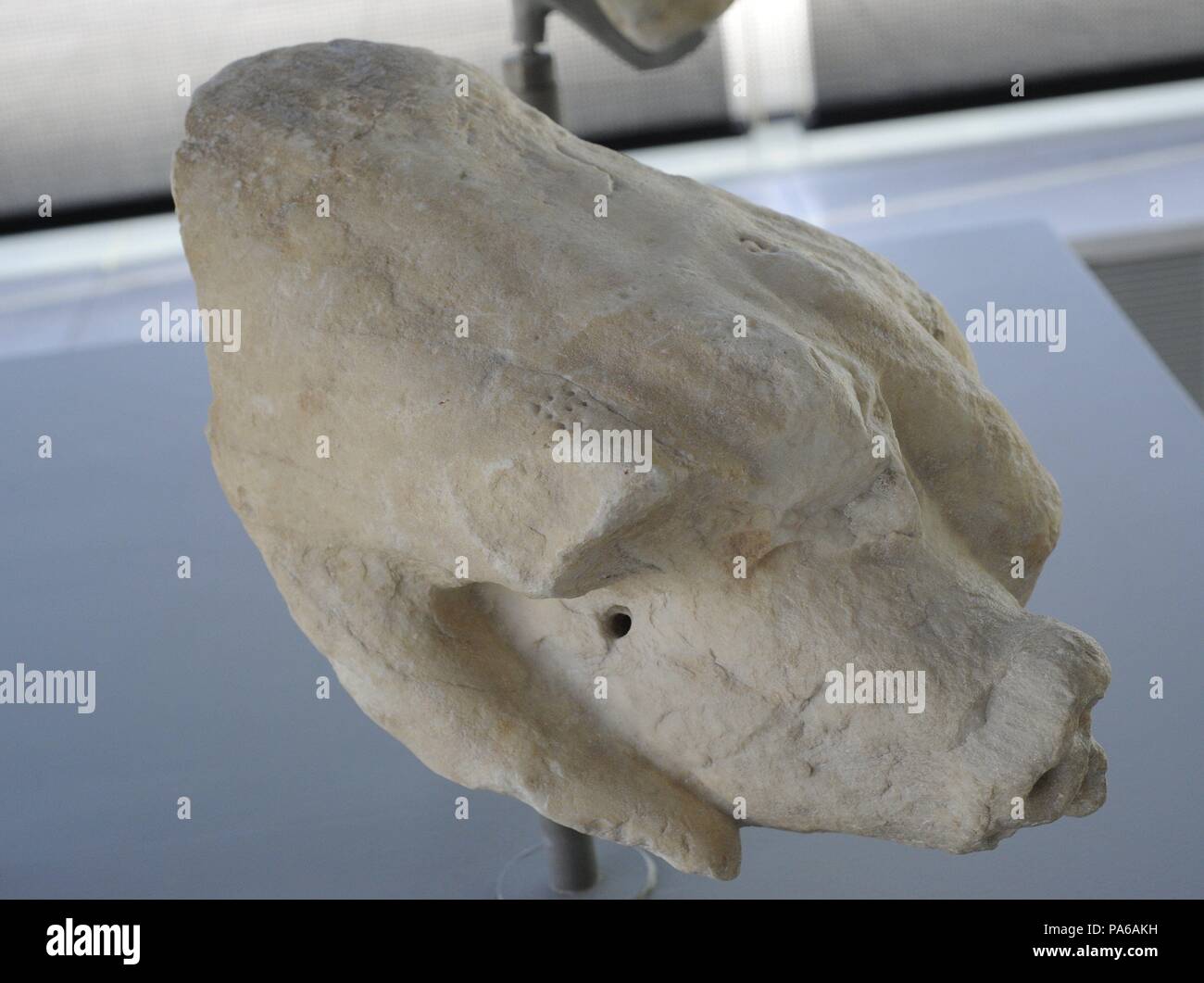 The left hand of Zeus holding thunderbolt. From the east pediment of ...