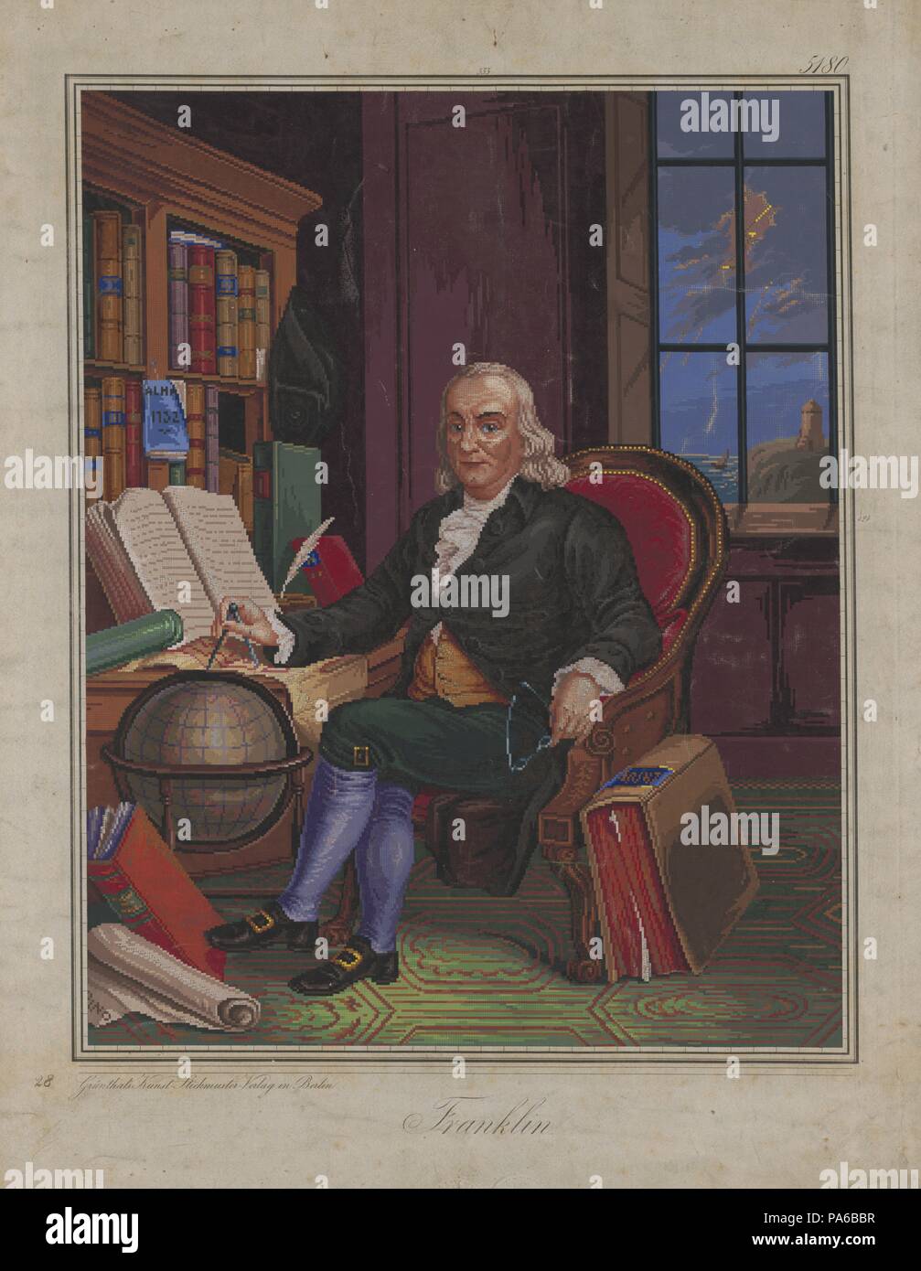 Portrait of Benjamin Franklin. Museum: PRIVATE COLLECTION Stock Photo ...