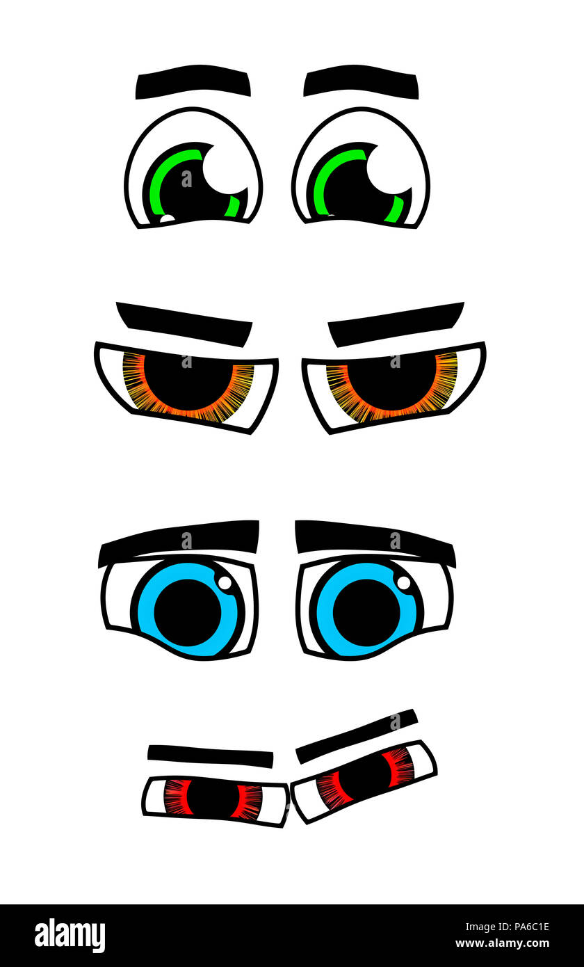 An illustration of four different comic eyes Stock Photo - Alamy