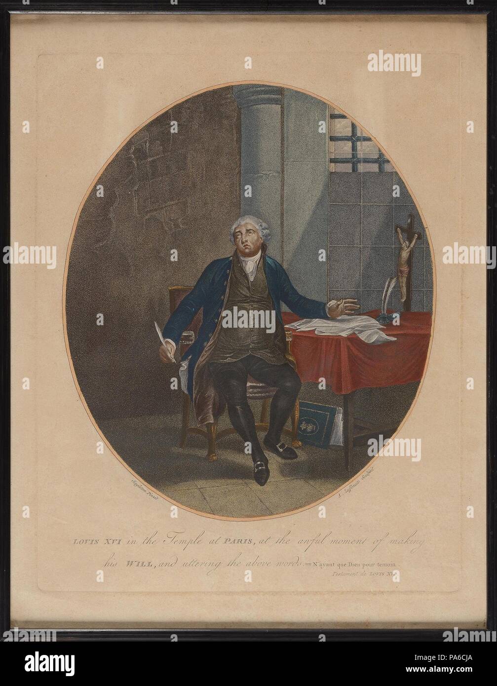 Louis XVI in the Temple. Museum: PRIVATE COLLECTION Stock Photo - Alamy