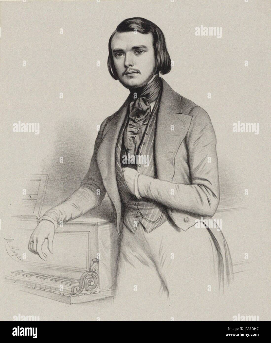 Portrait of the pianist and composer Alexandre Edouard Goria (1823-1860 ...
