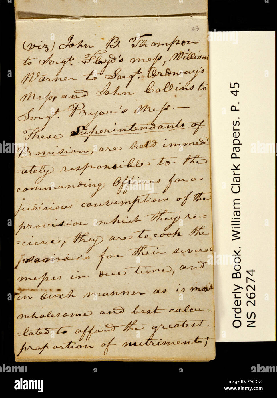 319 Clark Family Collection- Volume 20. Orderly book, page 45, July 8 ...