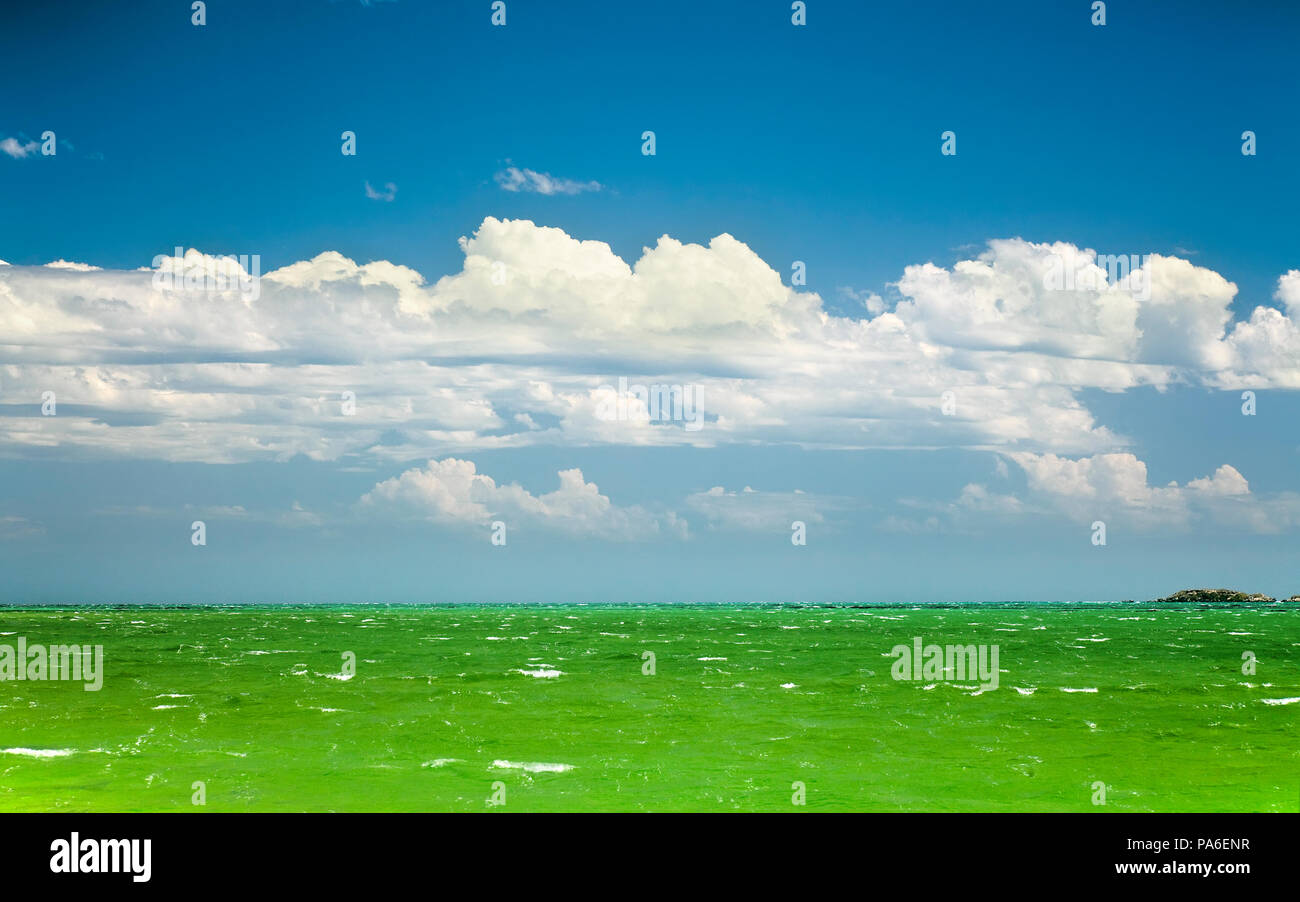 A photography of a green ocean background Stock Photo - Alamy