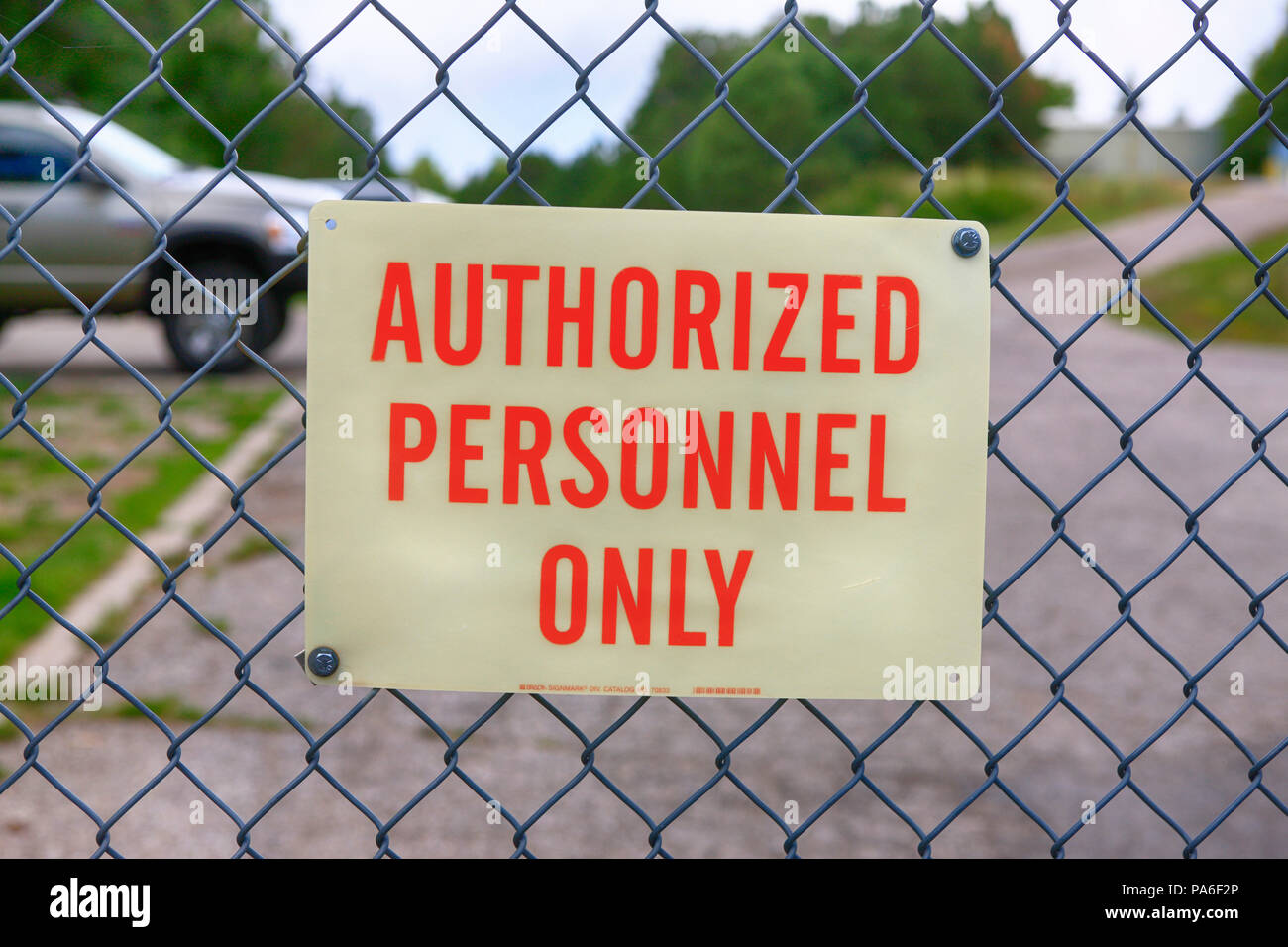Authorized Personnel Only sign outside the Mt. Lemmon Skycenter in ...
