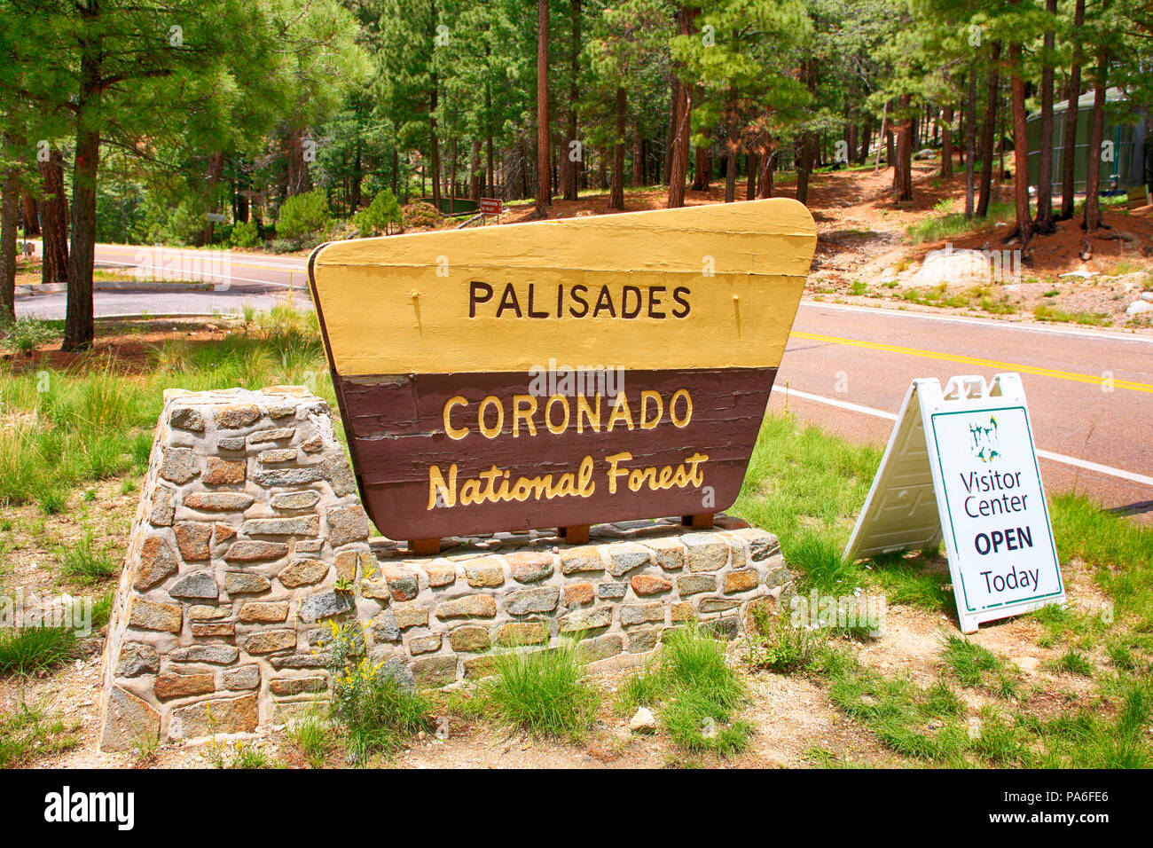 Palisades Coronado National Forest sign on Mount Lemon in Arizona Stock ...