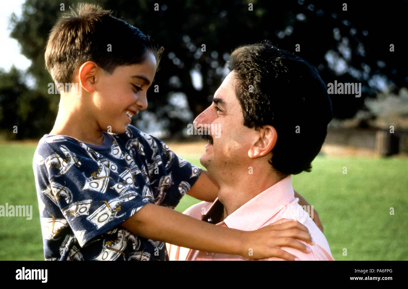 Father holding his young son while talking and smilingg MR © Myrleen ...