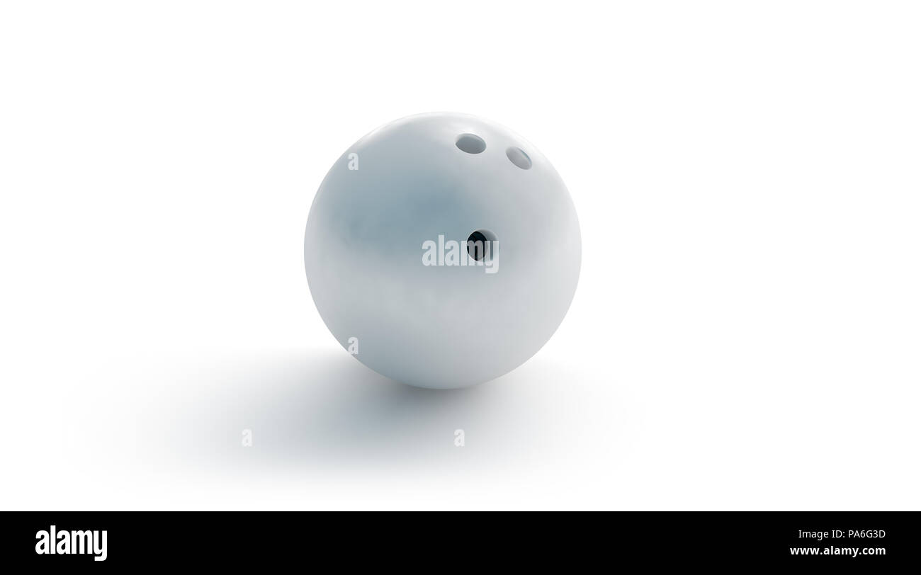 Blank white bowling ball mockup, front view, 3d rendering. Empty bowl ...