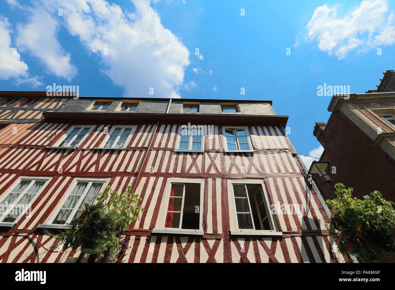 The traditional half timbered Normand houses, Normandy Stock Photo - Alamy