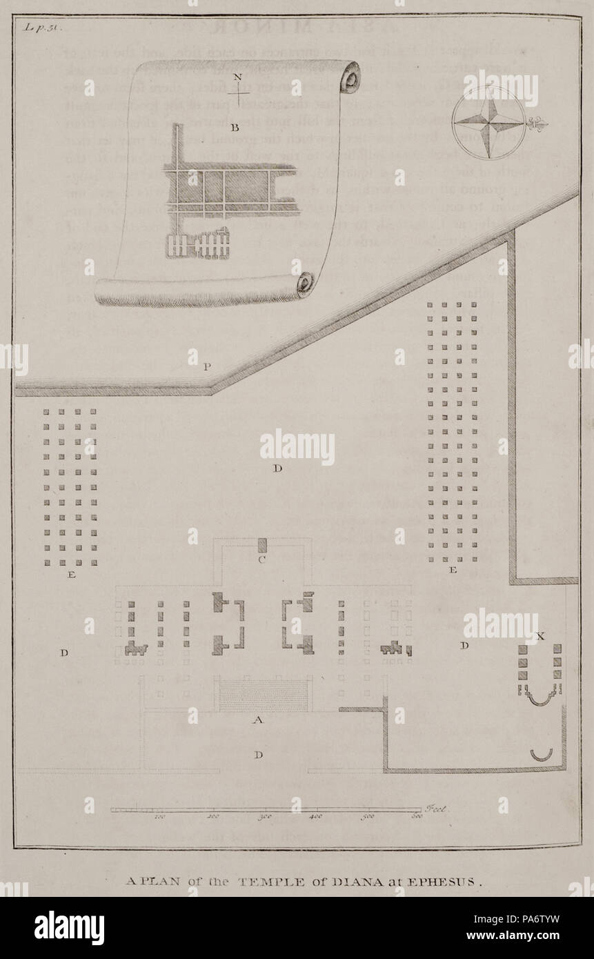 10 A Plan of the Temple of Diana at Ephesus - Pococke Richard - 1745 ...