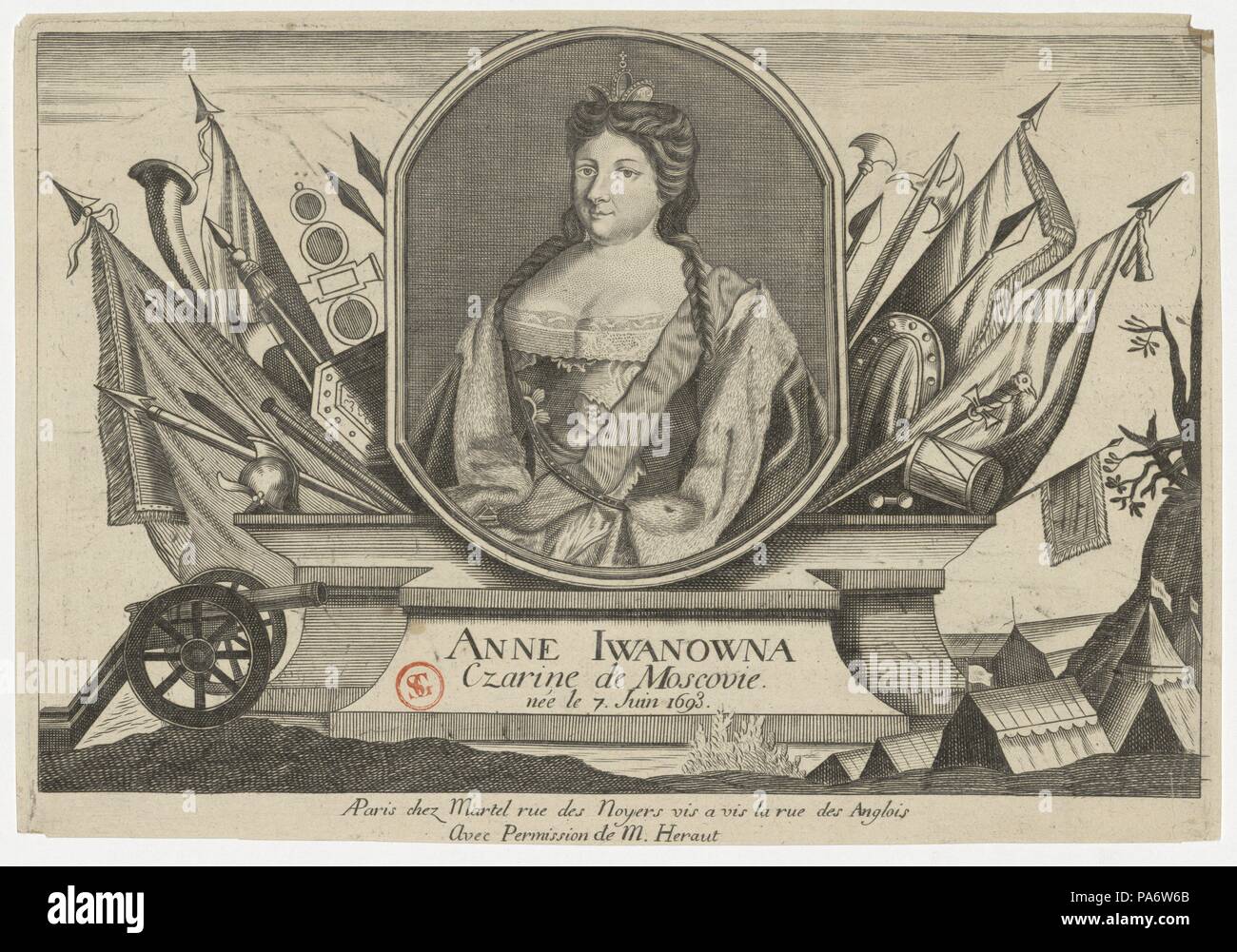 Portrait of Empress Anna Ioannovna (1693-1740). Museum: Bibliothèque ...