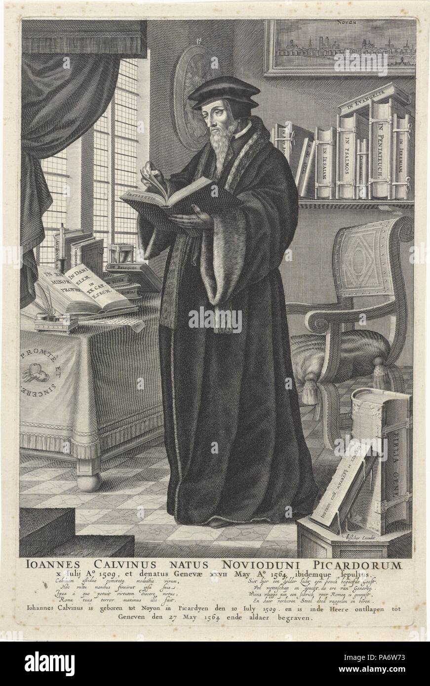 Portrait of John Calvin (1509-1564). Museum: PRIVATE COLLECTION Stock ...