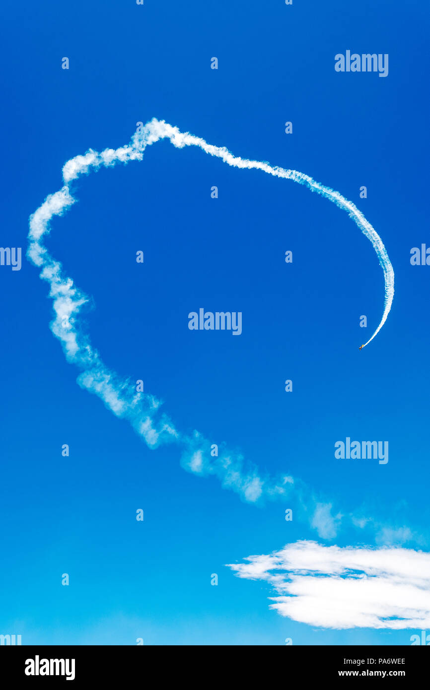 Smoke contrails created by Van's Aircraft RV-8 airplanes; Rocky ...