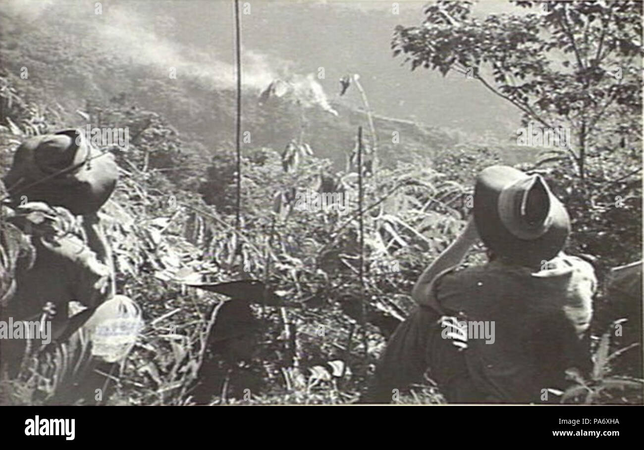 24 Artillery falling on Roosevelt Ridge 1943 (AWM image 015759 Stock ...