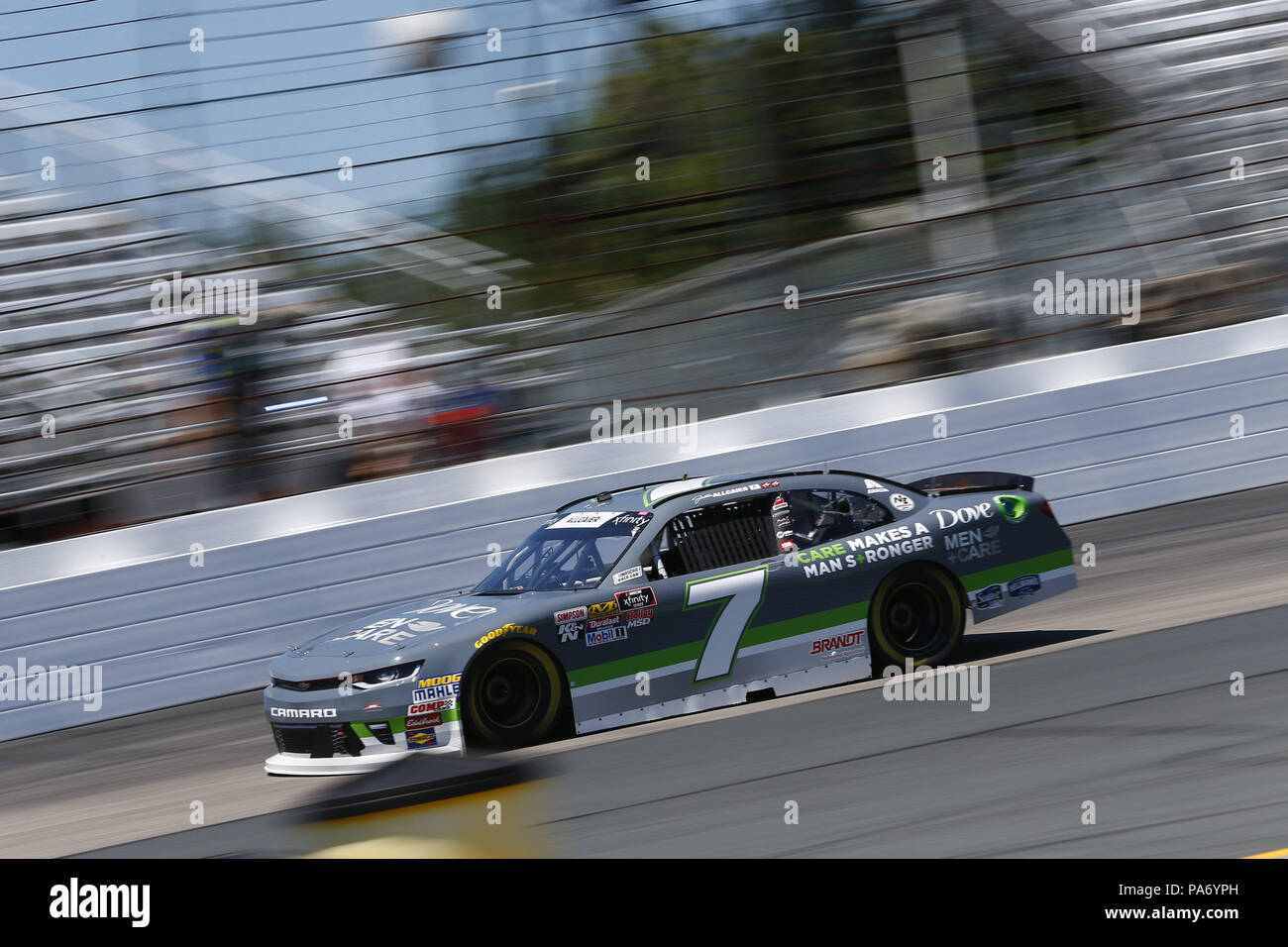 Loudon, New Hampshire, USA. 20th July, 2018. Justin Allgaier (7) takes ...