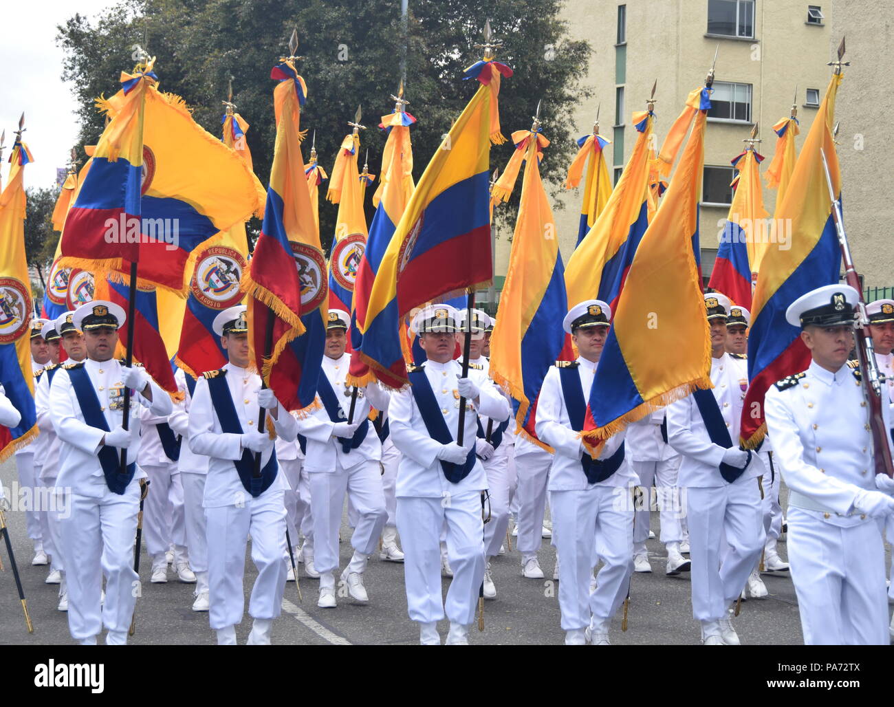 Bogota, Colombia.20 July 2018, Bogota, Colombia - the Navy marches at ...