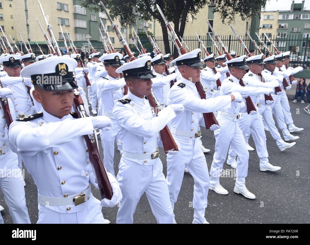 Bogota, Colombia.20 July 2018, Bogota, Colombia - the Navy marches at ...