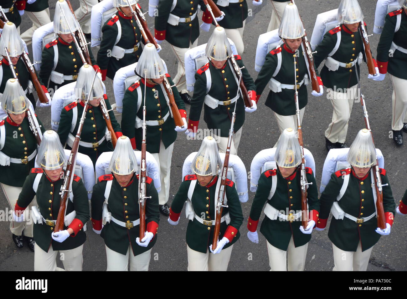 Bogota, Colombia.20 July 2018, Bogota, Colombia - Soldiers march past ...