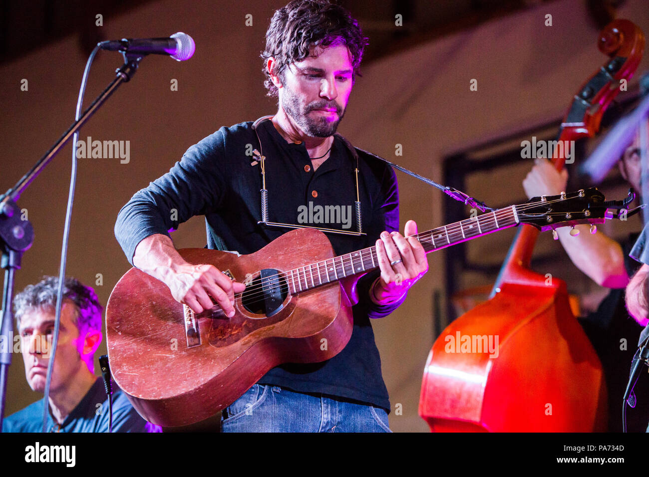 Ternate Italy. 20 July 2018. Thom Chacon, James Maddock and the singer ...