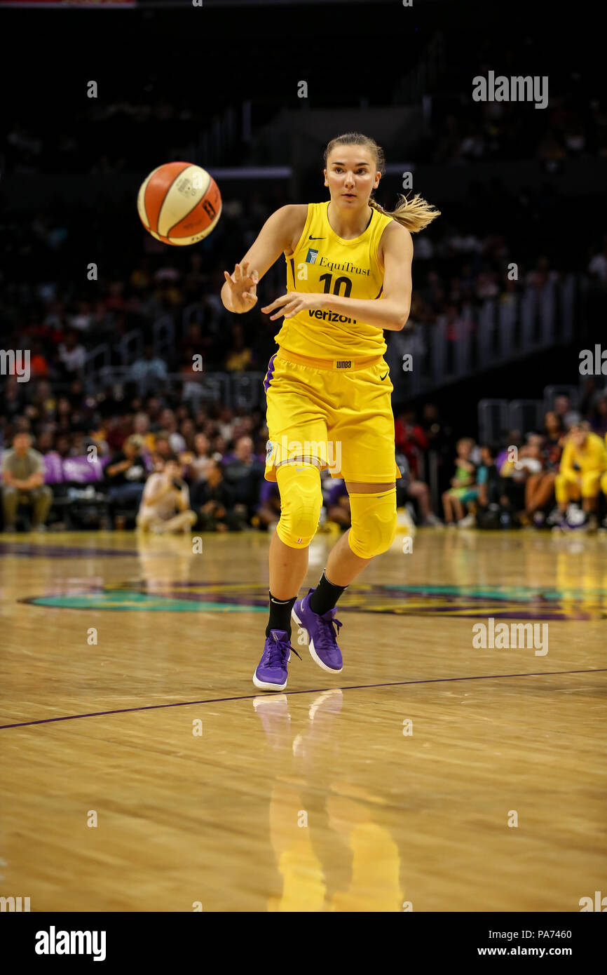 Los Angeles Sparks center Maria Vadeeva #10 during the Indiana Fever vs ...