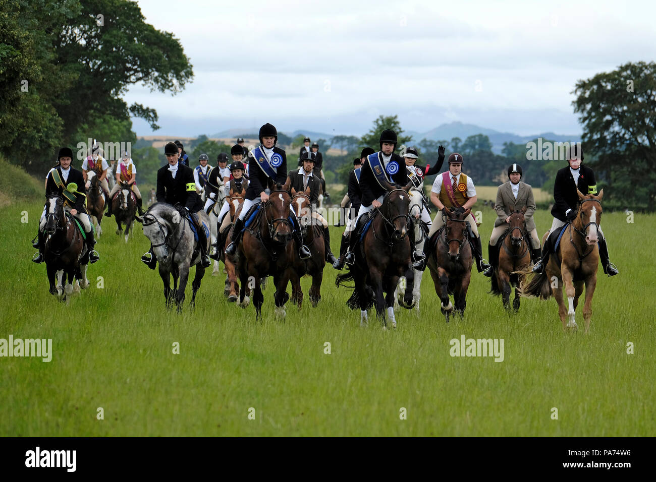 KELSO, SCOTLAND - July 21: Kelso Civic Week - Yetholm Rideout; The ...