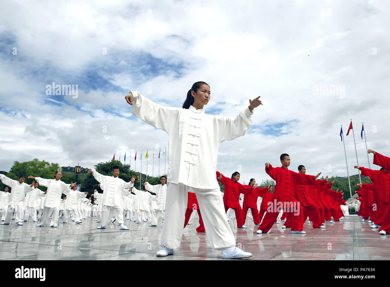 Pingliang, China's Gansu Province. 21st July, 2018. Taiji (the Chinese ...