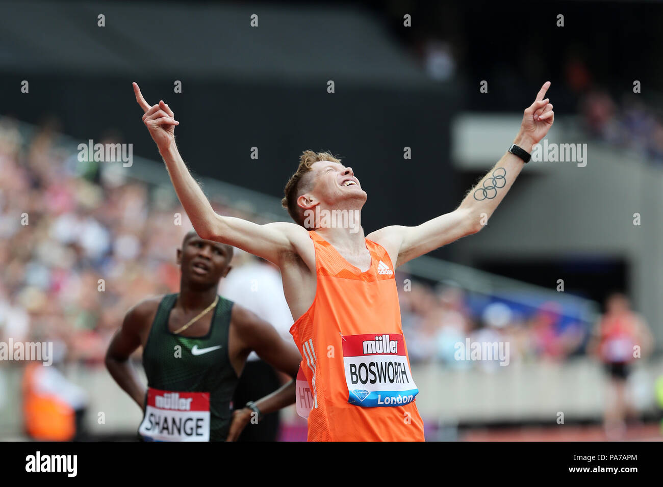 London, UK. 21st July 18. Tom BOSWORTH setting a new world record in ...