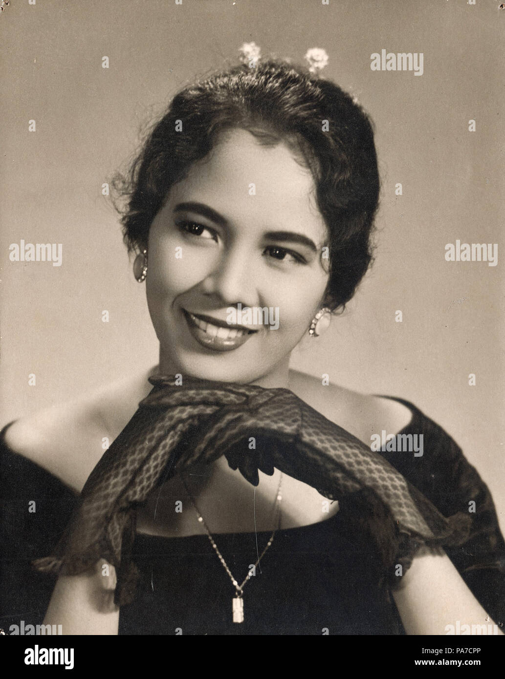 79 Farida Arriany portrait, c. 1962, by Tati Photo Studio - before ...