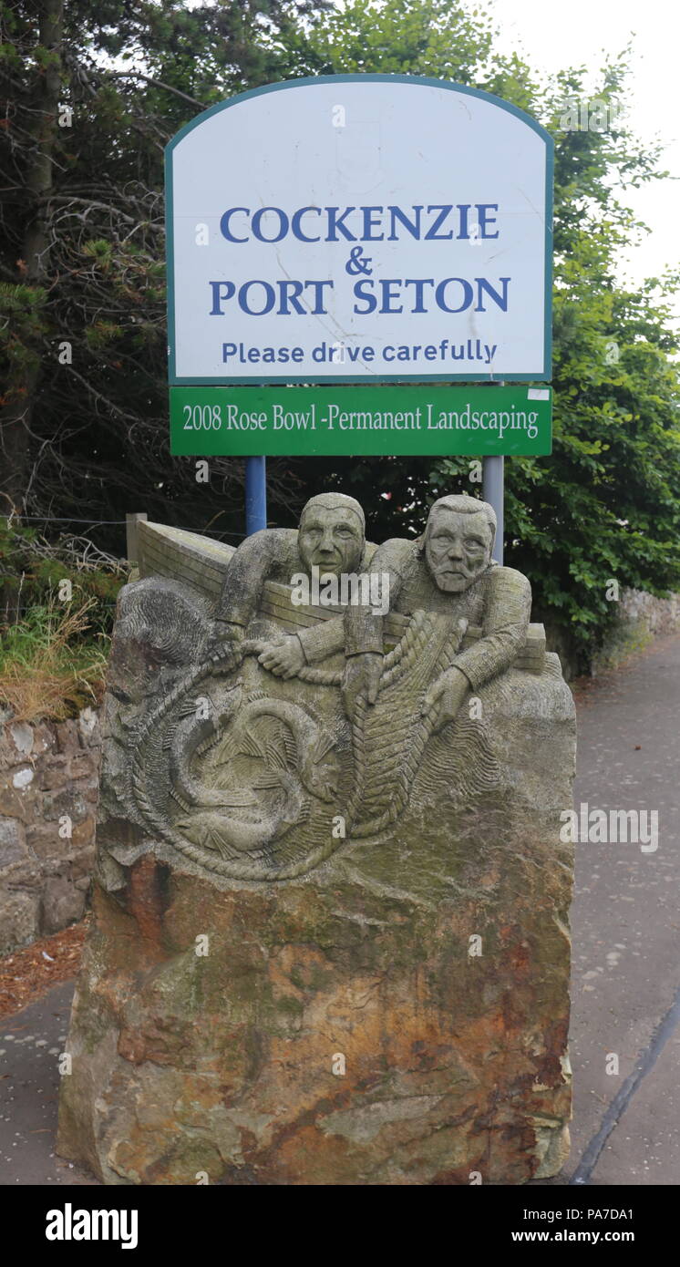 Sign for Cockenzie and Port Seton Scotland July 2018 Stock Photo - Alamy