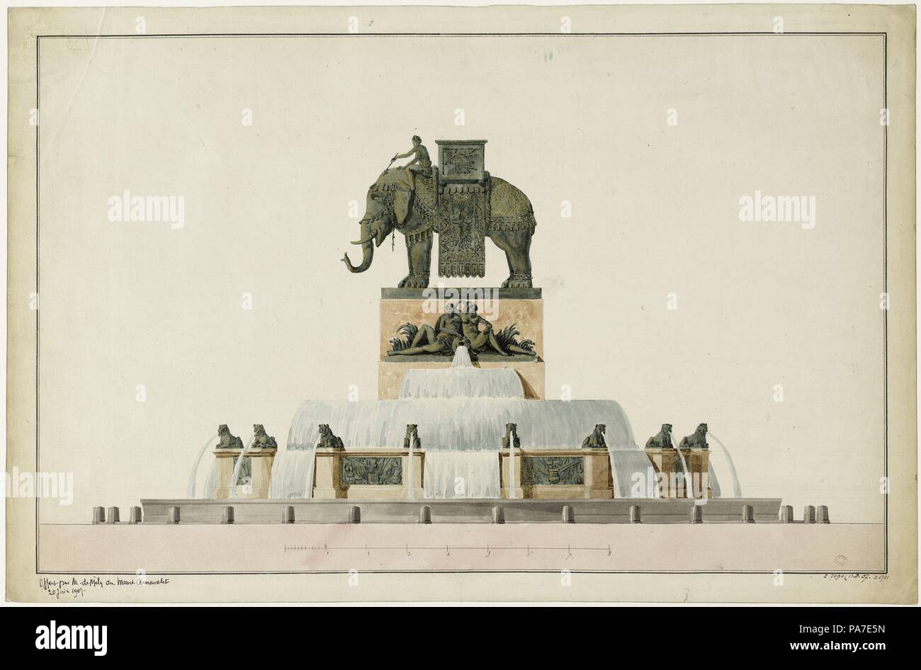 Project of the Elephant Fountain at the Place de la Bastille. Museum ...