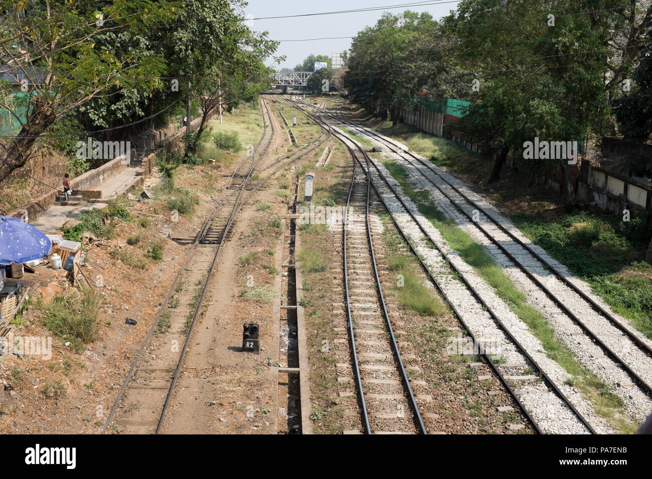 Railway Tracks Yangon Myanmar (Burma Stock Photo - Alamy
