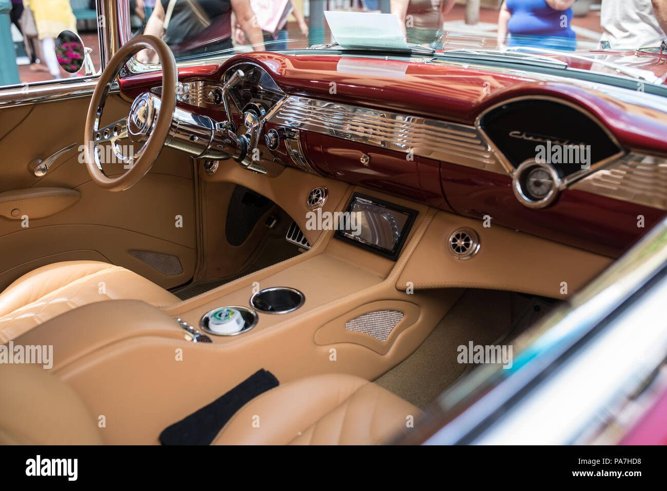 Custom Classic Chevy vintage car at car show Stock Photo - Alamy