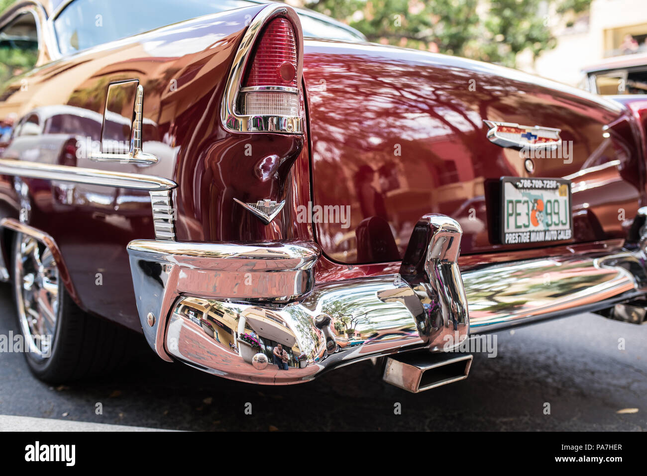 Custom Classic Chevy vintage car at car show Stock Photo - Alamy