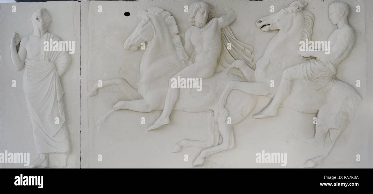 West frieze of Parthenon, Acropolis of Athens. Greece. West frieze. Parthenon, Acropolis of ...