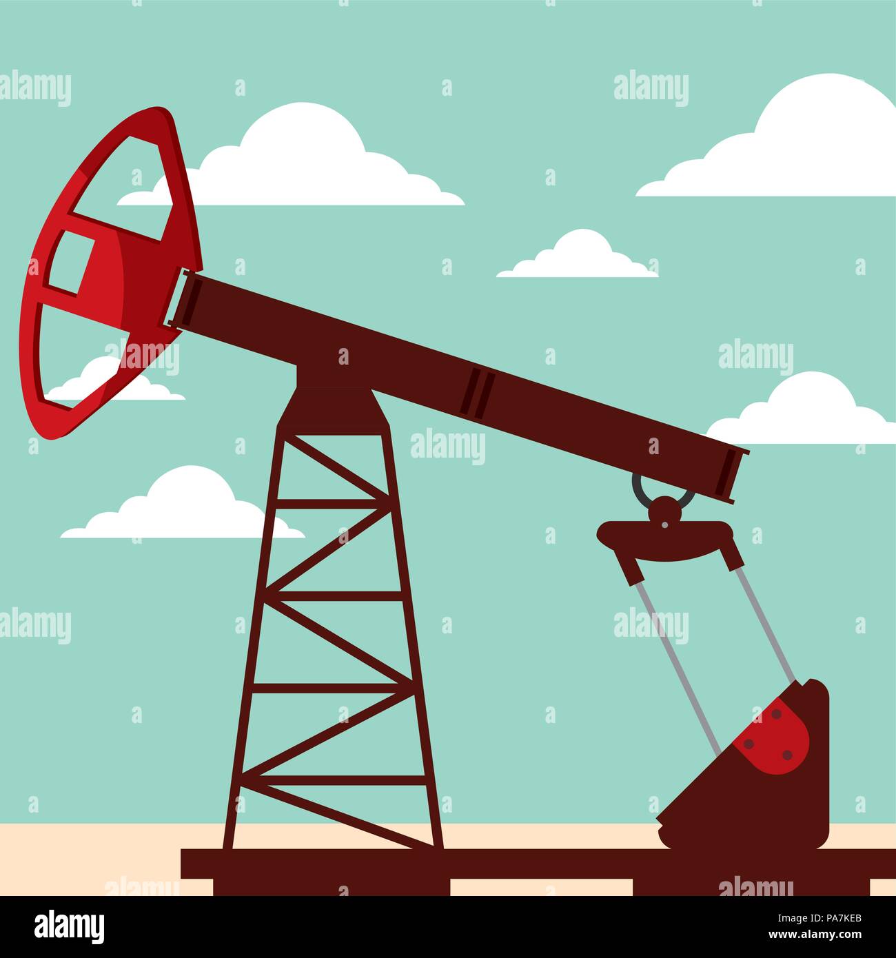 Working pump jack Stock Vector Images - Alamy