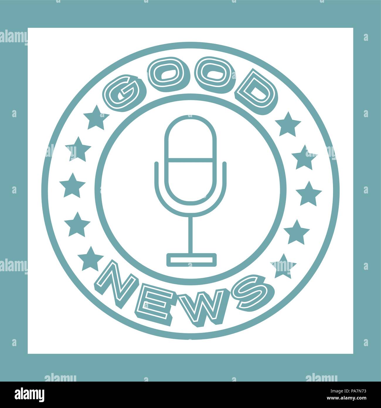 news communication good notices microphone label vector illustration ...