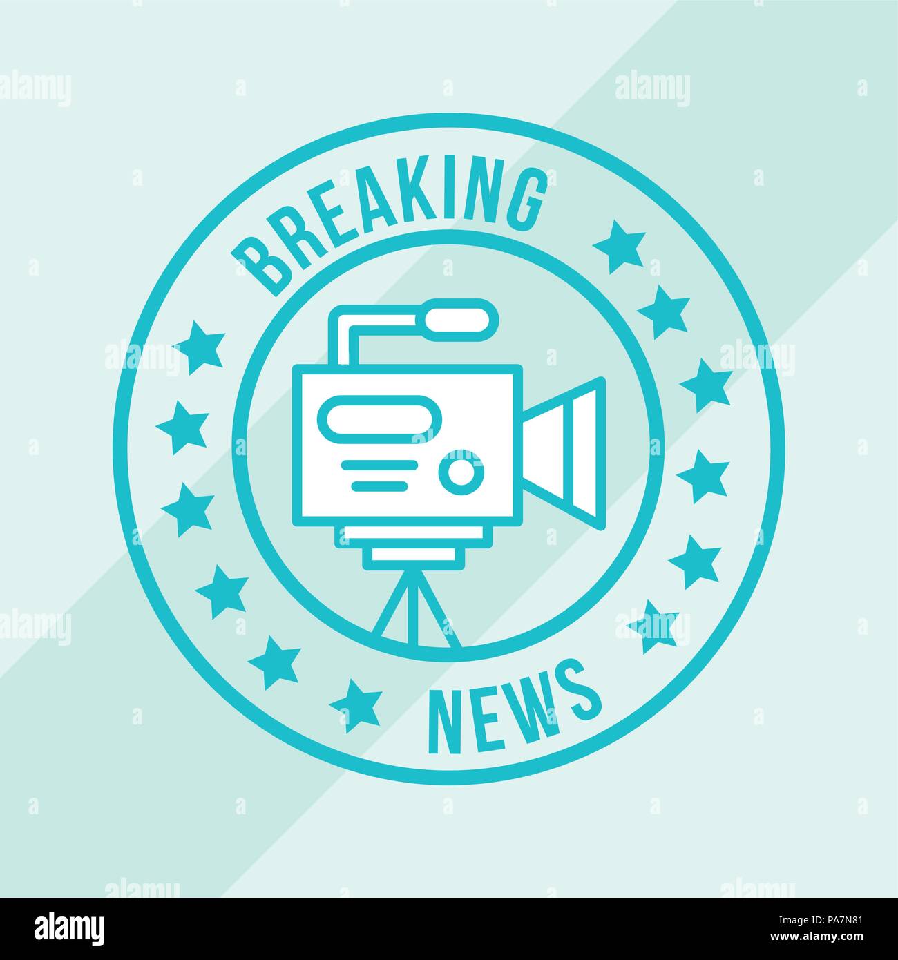 news communication camcorder film blue label vector illustration Stock ...