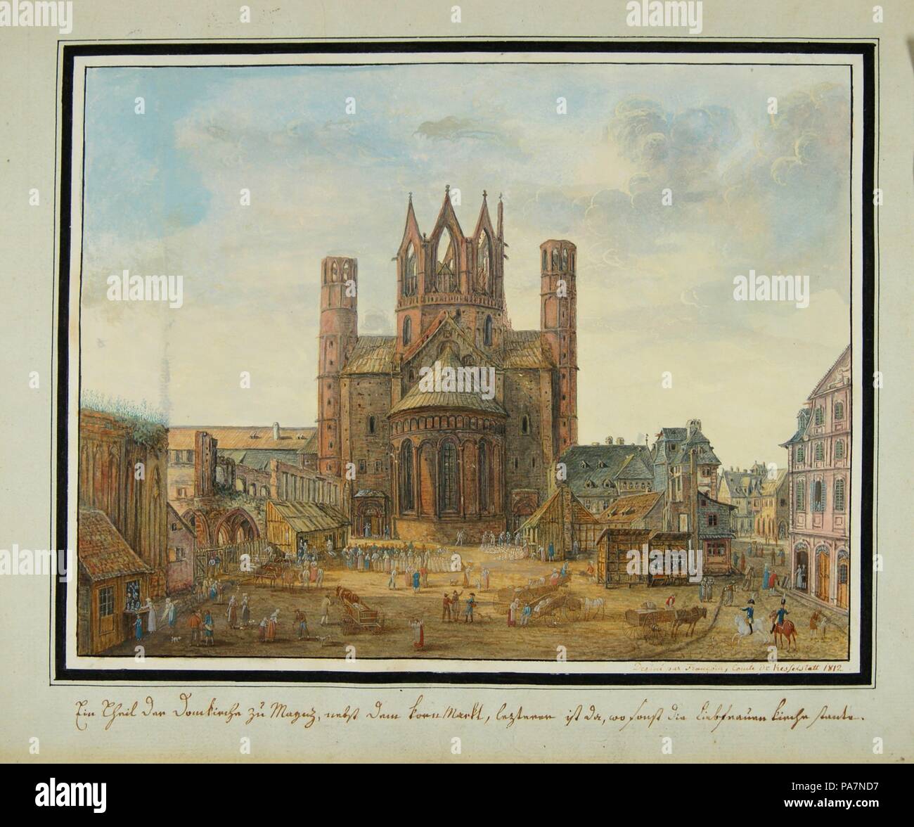 Liebfrauenplatz and Mainz Cathedral from the east. Museum: Landesmuseum ...