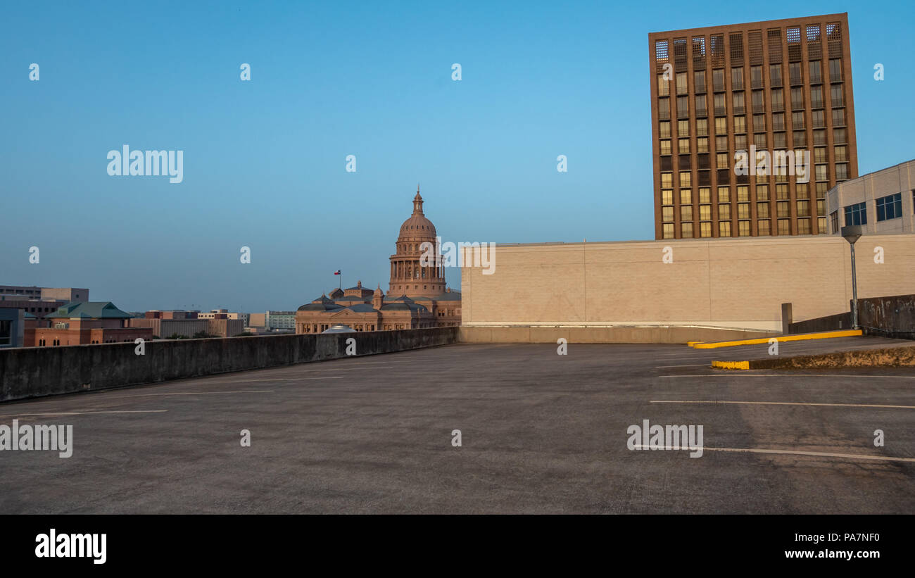 View of the Austin Capitol Building from Roof Top Parking Stock Photo ...